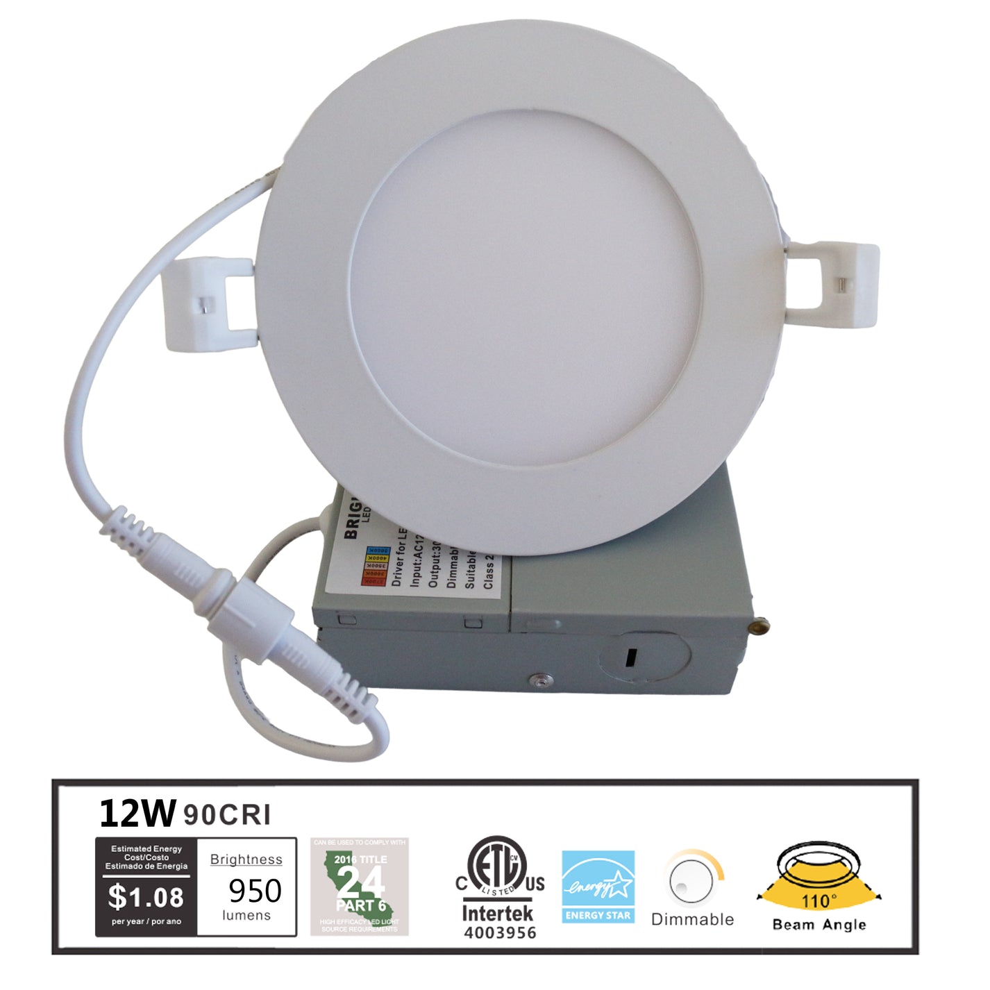 5CCT Slim Flat Panel Downlights, 6 Inch, Dimmable – BrightNexLED